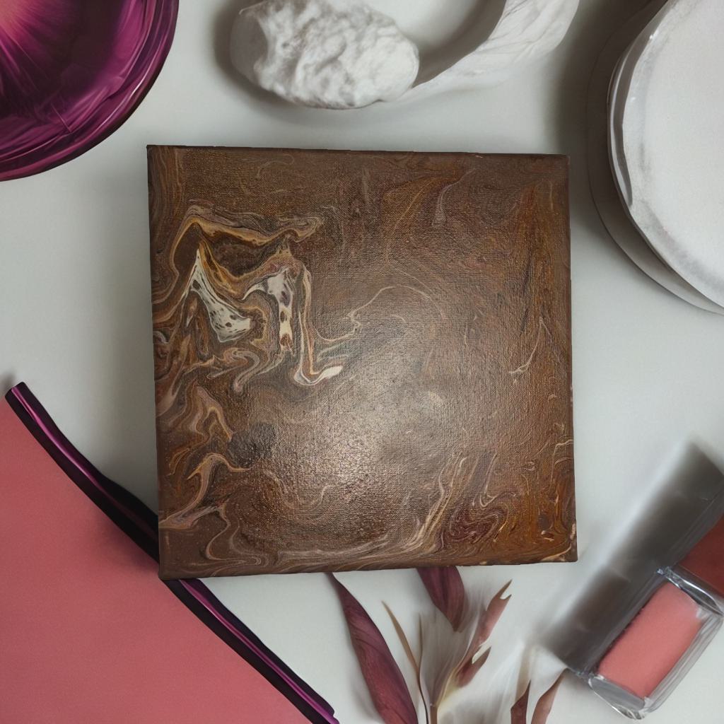 Molten Earth – One‑of‑One Acrylic Pour Art – Syreeta's Charm & Glow